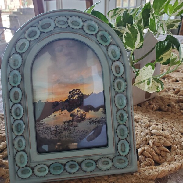 13” Cowrie Shell Jute Mirror, Jute Mirror, Jute Boho Accent Mirror ...