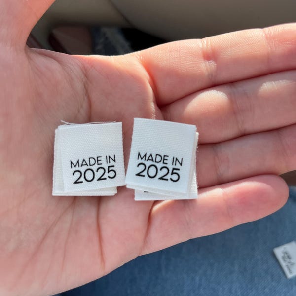 Made in 2025 | Cotton Luxe Labels | 6 Pack | Woven Garment Labels for ...