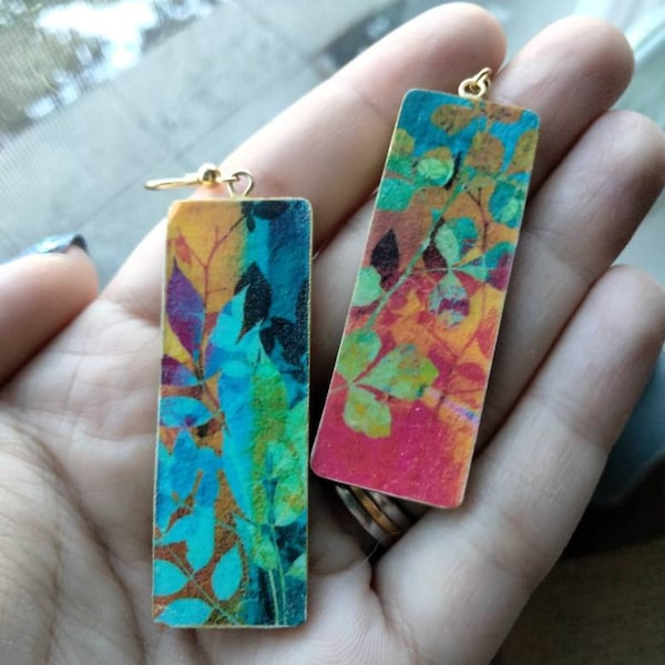 Abstract Floral Polymer Clay Earrings - Etsy