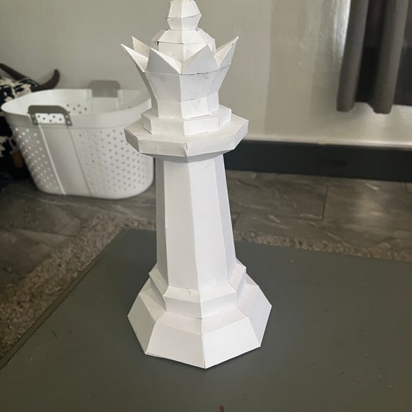 3D Chess Set Papercraft Template: Low Poly Chess Pieces (PDF Pattern ...