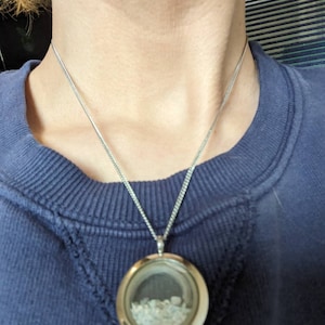 Cremation Locket for Ashes, Human Ash Keepsake, Gold Cremation Necklace ...