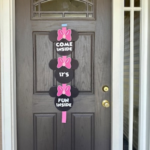 Minnie Mouse Door Sign, Door Sign, Minnie Head Decorations, Custom Door ...