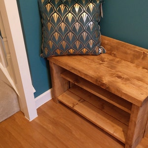 Farmhouse Shoe Rack Boot Rack Bench Solid Chunky Wood Antique - Etsy