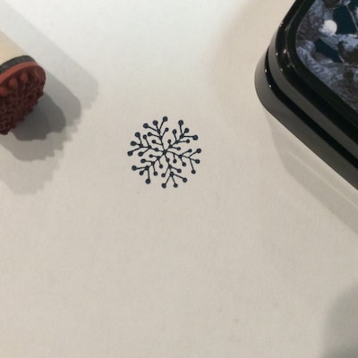 Dot Snowflake Rubber Stamp - Etsy