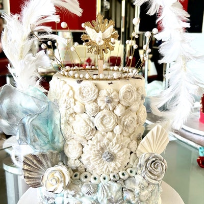 Crucifix-cross With Flowers Silicone Mold for Fondant-resin-polymer ...