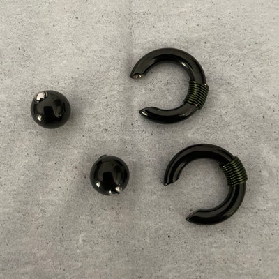 1x 00g 0g 2g 4g 6g 8g 12mm or 16mm Diameter Spring Action Black Plated ...