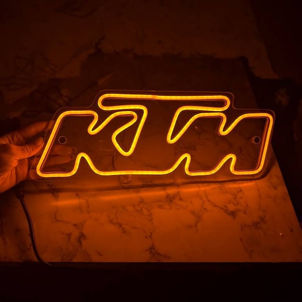 KTM Neon Sign, KTM Led Sign, KTM Logo, Ktm Motorcycle Sign, Ktm Gift ...