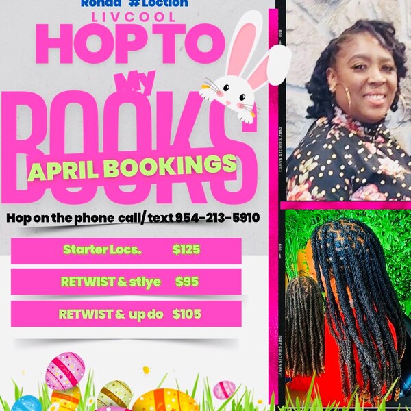April Booking Flyer, Spring Booking Flyer, Easter Flyer, April Hair ...