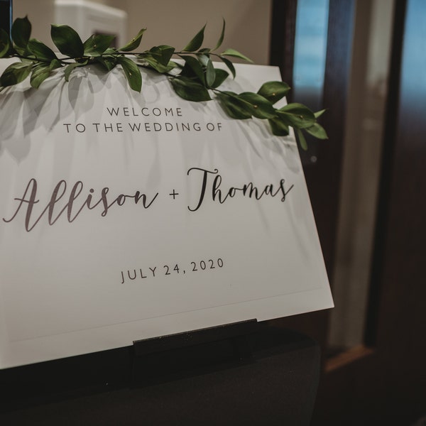 Classic Script Wedding Welcome Sign Template, Ceremony Reception ...