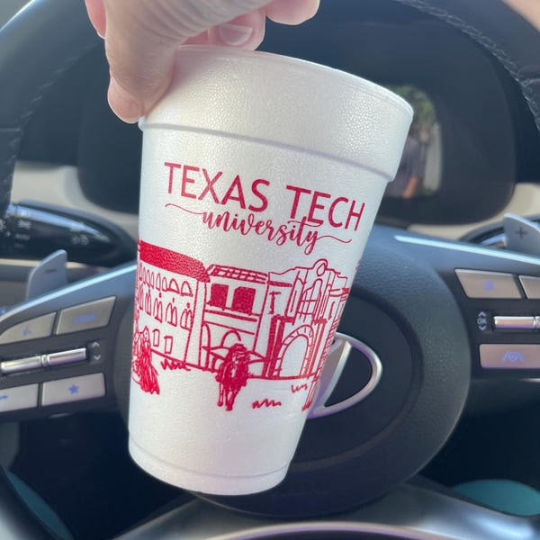 Styrofoam Cup 10 Pack {LSU Tigers-baton Rouge, Louisiana Campus Skyline ...