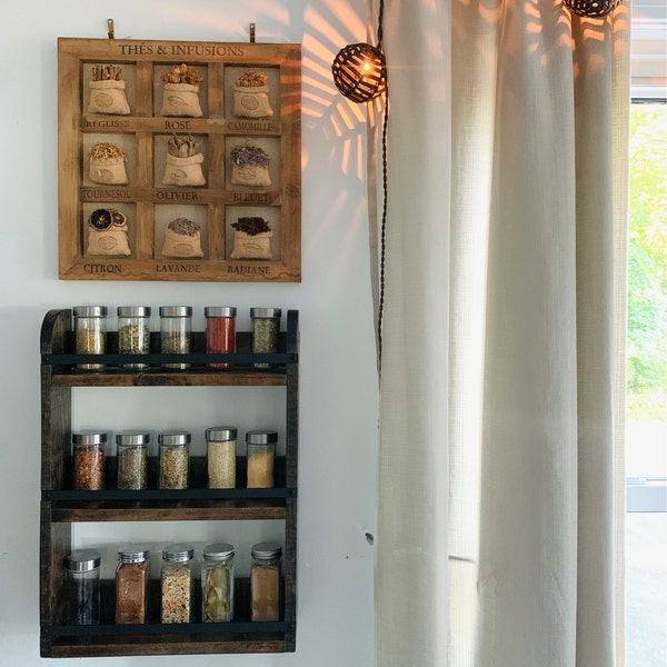 Rustic Reclaimed Wood Spice Wall Rack, Essential Oil Storage - Etsy