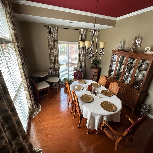 Drapery Panels and Valances in Covington Avondale Vintage Toile Fabric ...