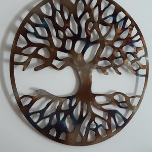 Tree of Heart Metal Art HEAT COLORED 23.5 60 cm | Etsy