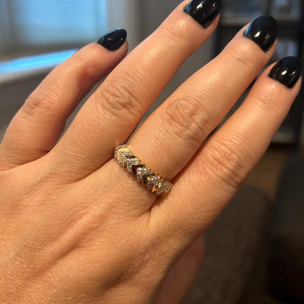 Vintage Gold in Quartz Half Bezel Set Flower Detail 14k Yellow Gold ...