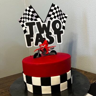 Two Fast Birthday Cake Topper, Two Fast Birthday, Two Fast Party Decor ...