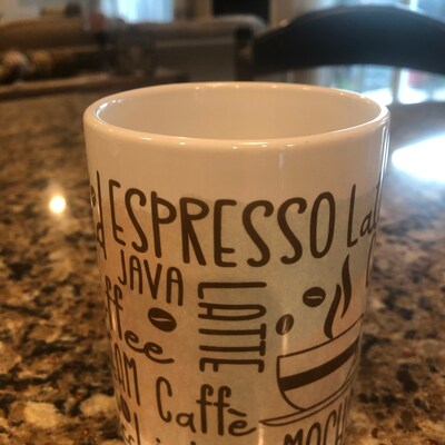 Coffee Subway Sublimation Mug Design Coffee Words Subway Design ...