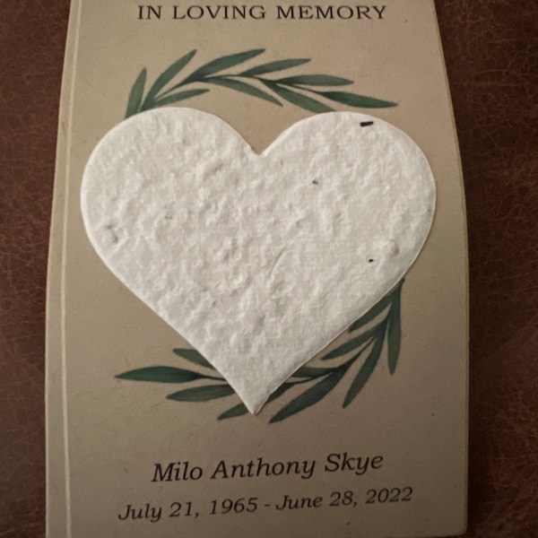 Flower Seed Paper Memorial Cards - in Loving Memory Plantable Paper ...
