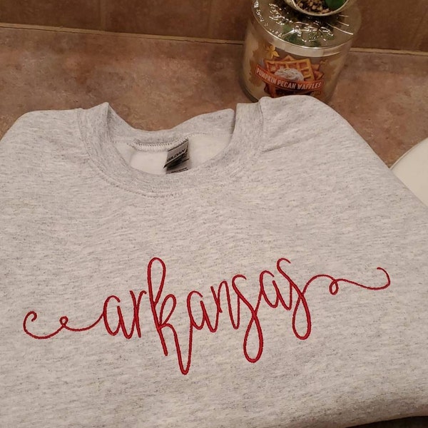 Embroidered State Pride Crew Neck Sweatshirt | Custom Stitched - Etsy
