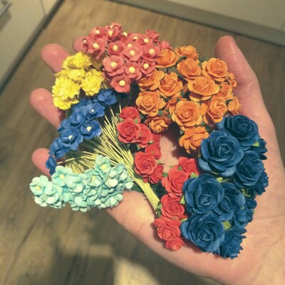 Light Pink Paper Flowers 5 30mm Pink Paper Ranunculus 3 Cm - Etsy