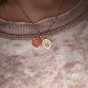 Oval Initial Gemstone Necklace Gold Initial Necklace Initial | Etsy