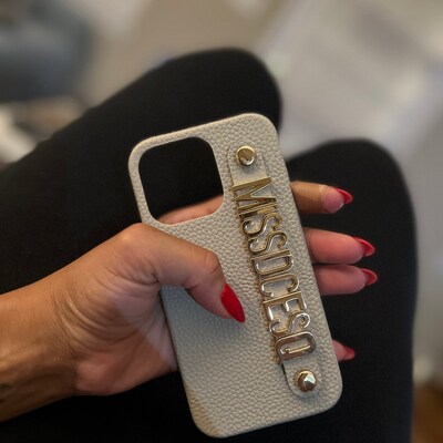 Solid Personalised Custom Text Name Metal Letters Genuine Pebble ...