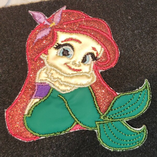 Little Mermaid Digital Machine Embroidery Applique Design, Mermaid ...
