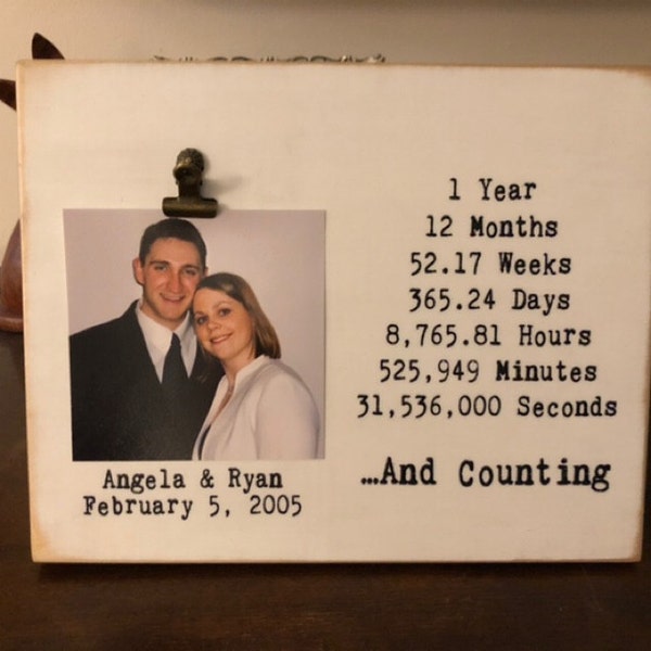 1st Year and Counting Picture Frame, Personalized Photo Holder, One ...