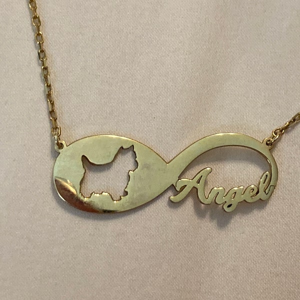Personalised INFINITY YORKSHIRE Necklace - Yorkshire Terrier Necklace ...