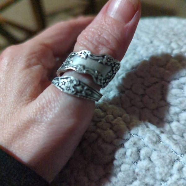 Spoon Ring Floral Spoon Ring Inspired Flowery Boho Design Vintage Style Spoon Ring Boho Ring ...