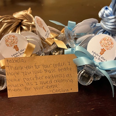 12 Jungle Safari Baby Shower Pacifier Necklaces Favors Baby Shower ...