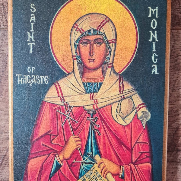 Christian Catholic Icon of the Saint Monica of Tagaste, Saint Monica of ...