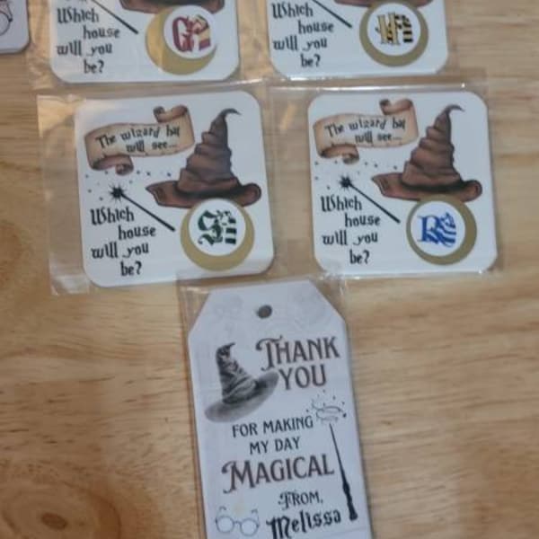 Wizard Thank You Birthday Tags, Printable Wizard Party Favor Tags ...
