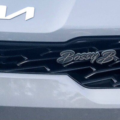 Custom Cursive Font Car Emblem Custom Colors Installs in Seconds 1.5 ...