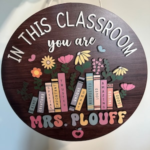 Disco Classroom Door Sign, Groovy Teacher Door Hanger, Back to School ...