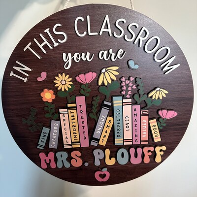 Disco Classroom Door Sign, Groovy Teacher Door Hanger, Back to School ...