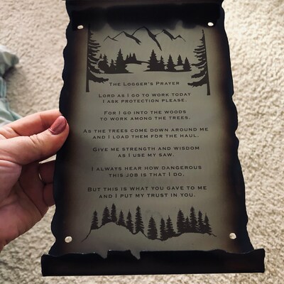 Loggers Prayer, Gift for Loggers, Pacific Northwest Gifts, Metal Art ...