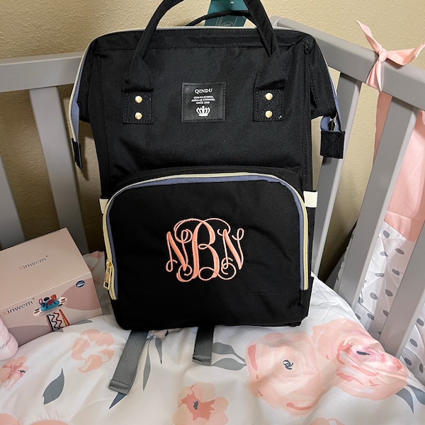 Monogrammed Diaper Bag Backpack: Personalized Waterproof Nappy Bag - Etsy