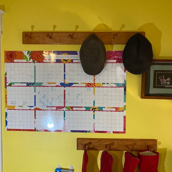 Solid Cherry Shaker Peg Rack - 18 to 58" 3-10 Pegs Handmade in the USA ...