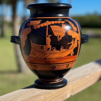 Odysseus & Sirens Stamnos Vase Ancient Greek Ceramic Pottery Museum ...