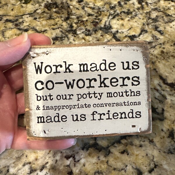 Co-workers Sign, Freestanding Block Sign, With Free Personalization on ...