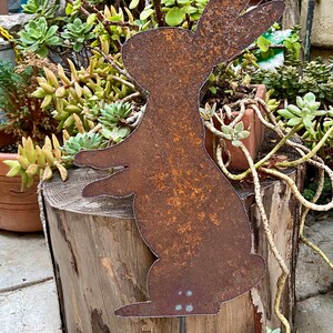 Metal Bunny Rabbit Rusty Metal Garden Art Easter Rusty Plasma Hand Cut ...