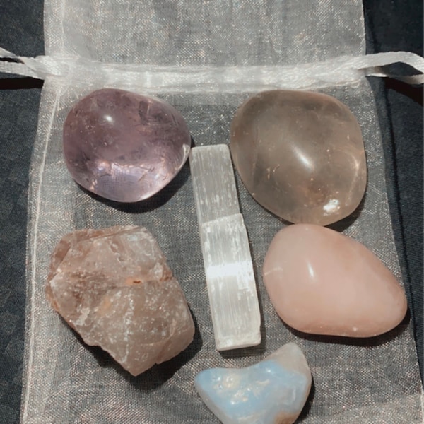 Sleep and Relaxation Crystal Set, Nightmare Prevention Stone Kit, Sleep ...