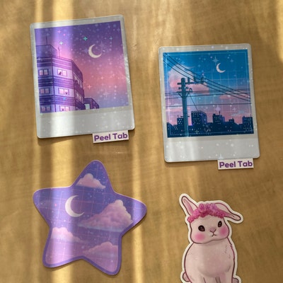 Holographic Aesthetic Sticker: Lofi Sky Polaroid Stickers for Planners ...