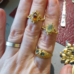 Octopus Tickle Ring With Loop Shiny Gold Plated Brass 18mm - Etsy