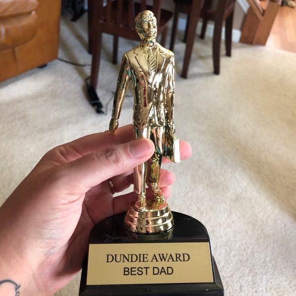 Best Dad Dundie Award Trophy the Office TV Show Michael Scott Dunder ...