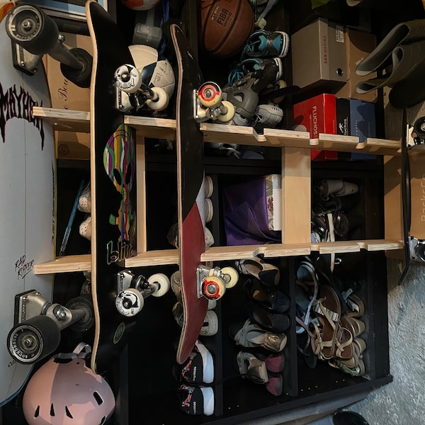 Vertical 7 Skate Rack, Skate Hanger, Support, Multiple Skateboard Stand ...