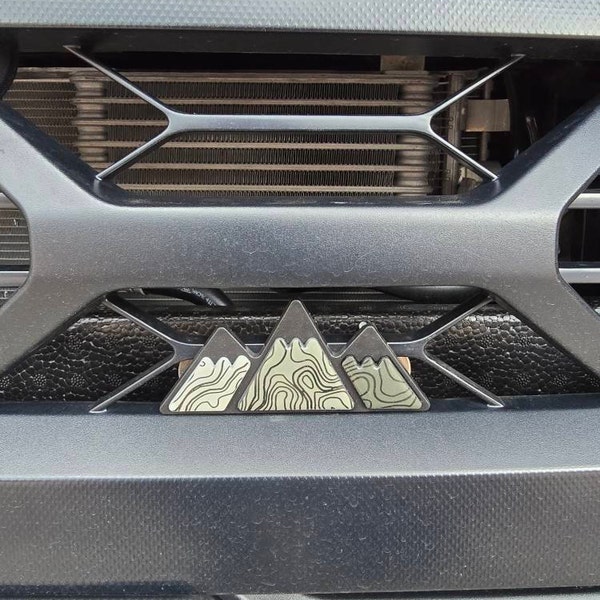 Topo Tri-color Mountains Grille Badge Emblem Fit for Toyota Tacoma ...