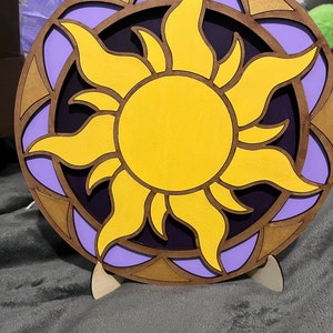 Tangled Sun Sign I Stained Glass Sun I Rapunzel Sign I Sun Art I Laser ...