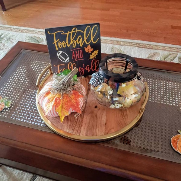 Football and Fall Y'all Wood Sign I Football Sign I Football Decor I ...