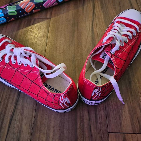 Custom Spiderman Logo Adult Converse - Etsy